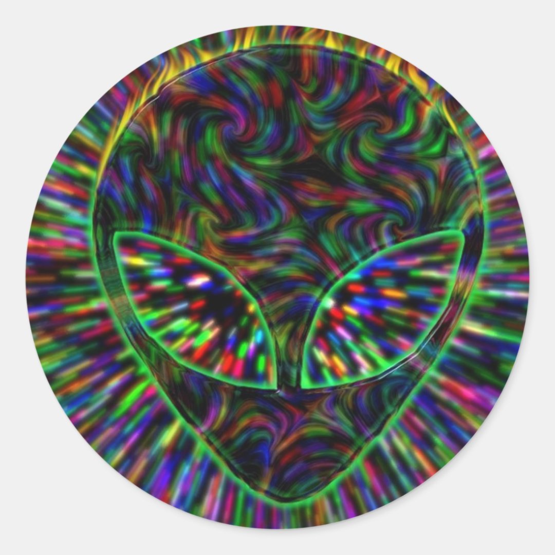trippy alien Sticker | Zazzle