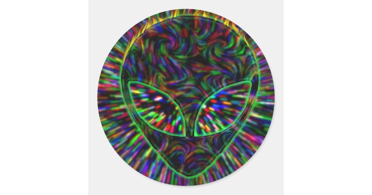 trippy alien Sticker | Zazzle