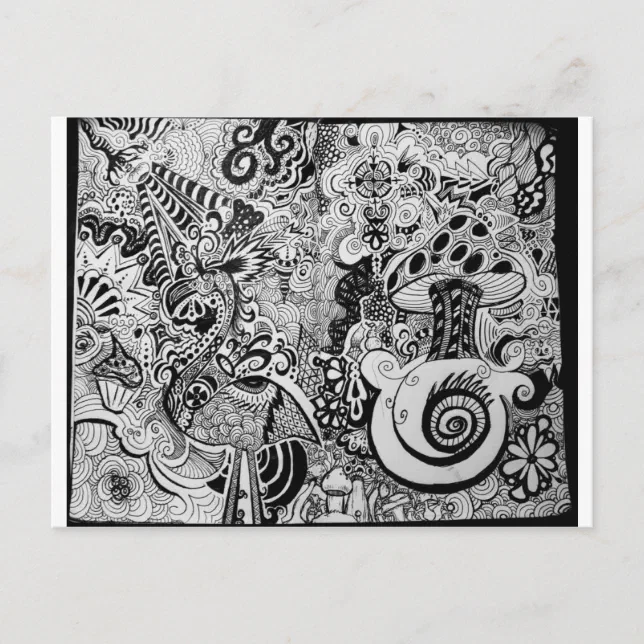 Trippy Art Design Postcard | Zazzle