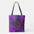 Trippy Black and Magenta Retro Liquid Swirl Tote Bag | Zazzle