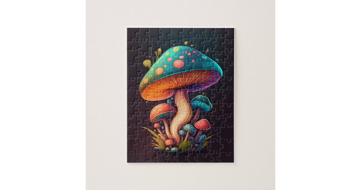 Trippy Blue Amanita Muscaria Flexible Photo Magnet Jigsaw Puzzle | Zazzle