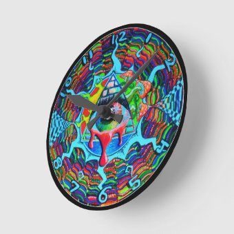 Trippy clock | Zazzle