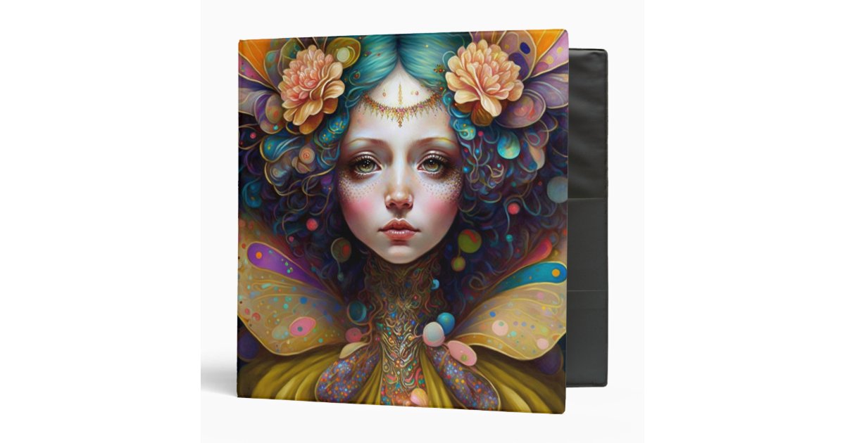 Trippy Fairy Fantasy Art 3 Ring Binder | Zazzle