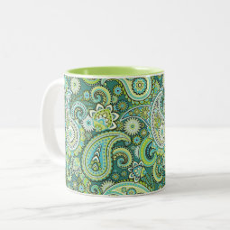Trippy Hippy Retro Paisley Two-Tone Coffee Mug | Zazzle