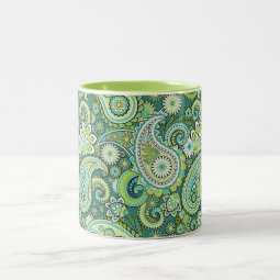 Trippy Hippy Retro Paisley Two-Tone Coffee Mug | Zazzle