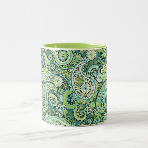 Trippy Hippy Retro Paisley Two-Tone Coffee Mug | Zazzle