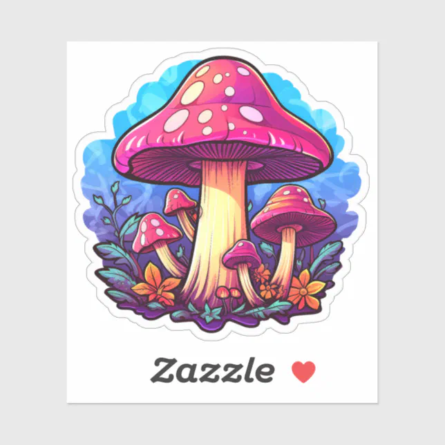 Trippy Mushroom Sticker: A Psychedelic Delight Sticker | Zazzle