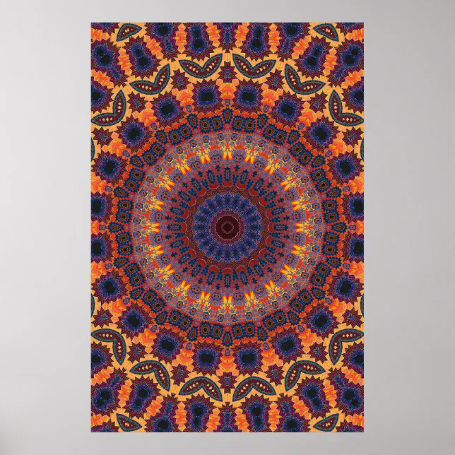 Trippy Poster: Psychedelic Radial Artwork Poster | Zazzle