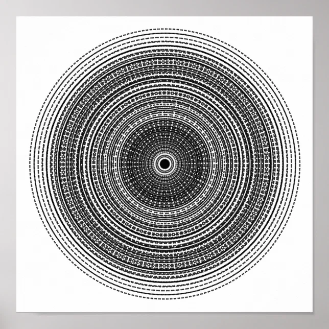Trippy Psychedelic Radial Dot Design Poster | Zazzle