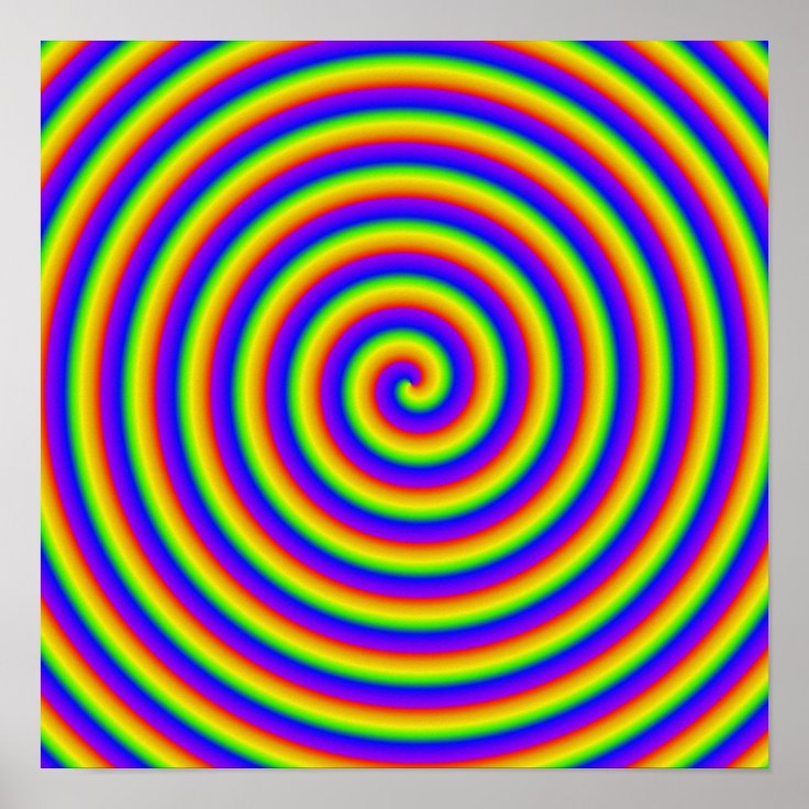 trippy rainbow coil poster | Zazzle