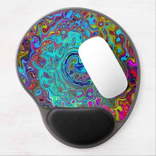 Trippy Sky Blue Abstract Retro Liquid Swirl Gel Mouse Pad | Zazzle