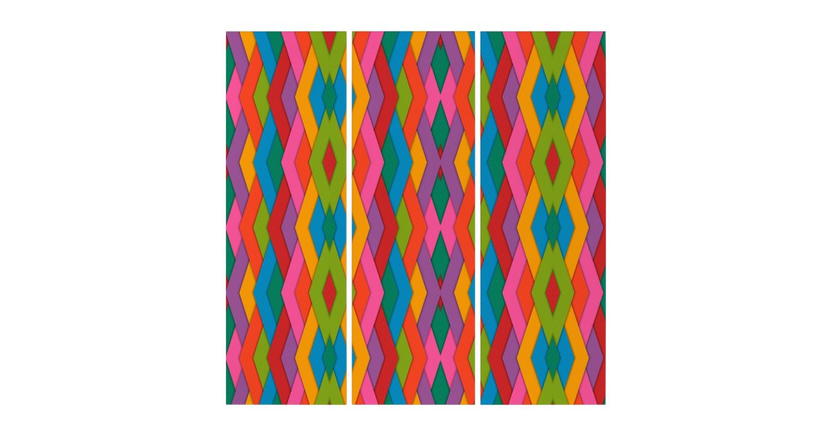 Triptych Colorful Triangles | Zazzle
