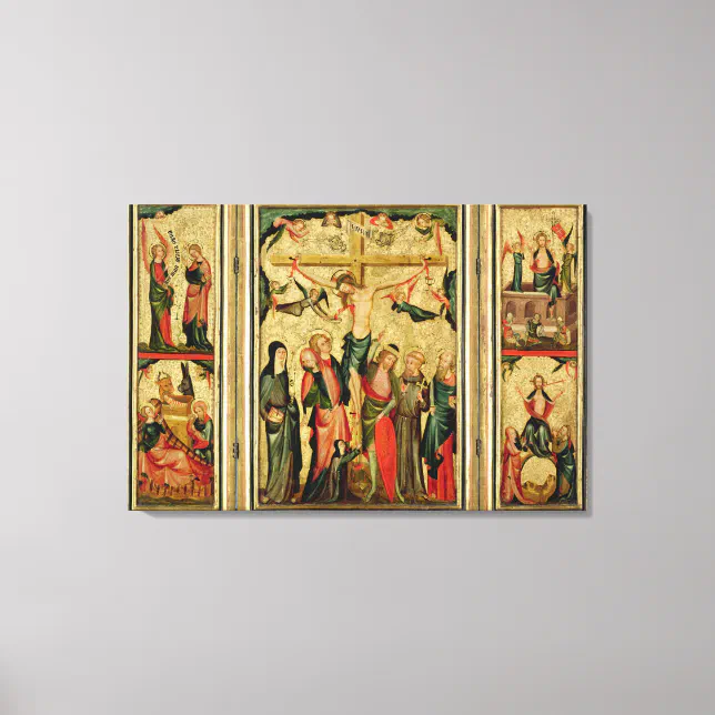 Triptych depicting the Crucifixion of Christ Canvas Print | Zazzle