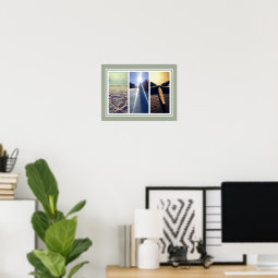 Triptych photo collage template wall poster print | Zazzle