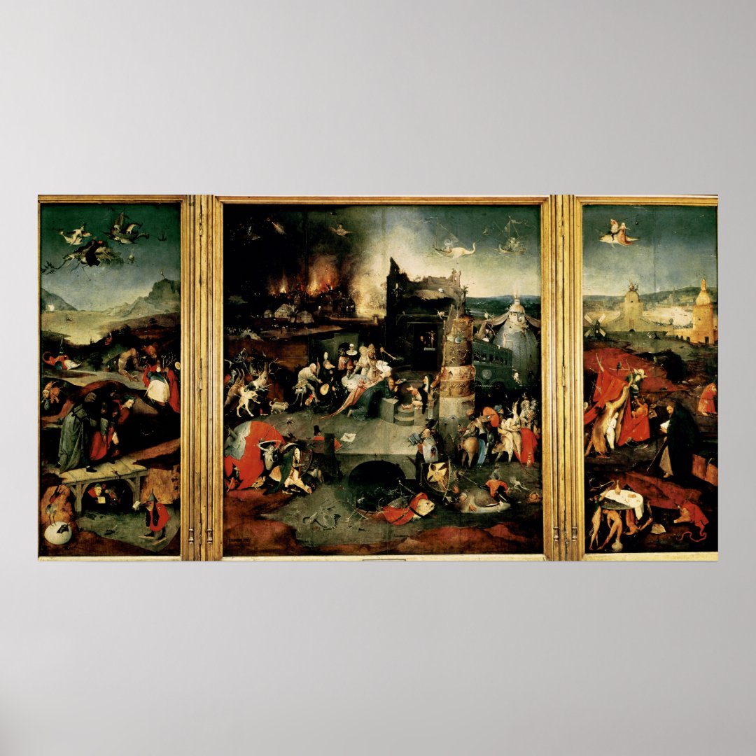Triptych: The Temptation of St. Anthony Poster | Zazzle