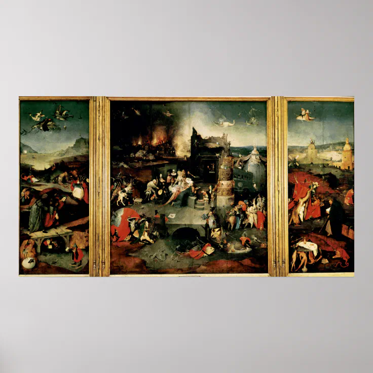 Triptych: The Temptation of St. Anthony Poster | Zazzle