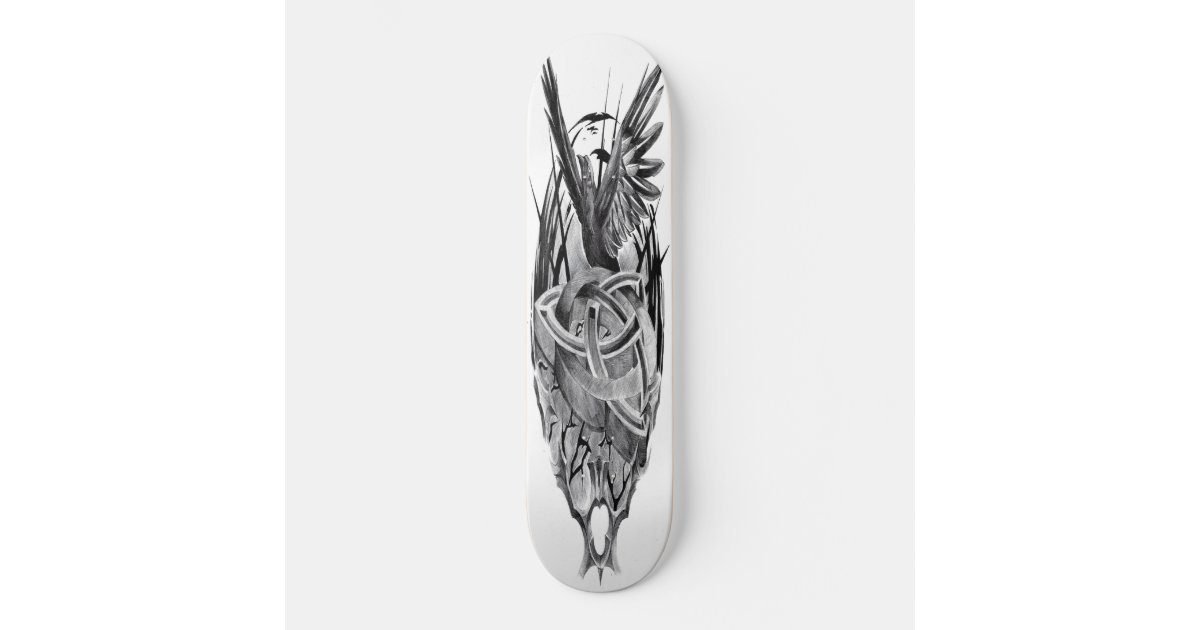 Triquetra crow flight Skateboard deck | Zazzle