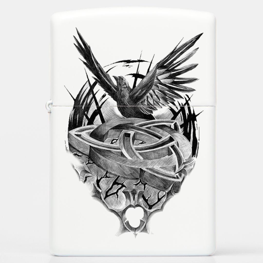 Triquetra crow flight Zippo lighter | Zazzle
