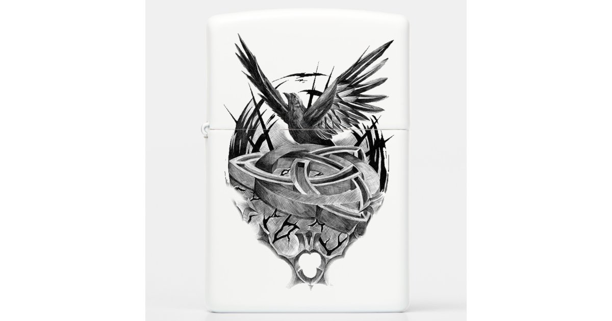 Triquetra crow flight Zippo lighter | Zazzle
