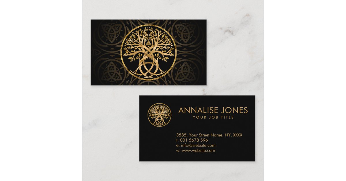 Triquetra Tree of life Business Card | Zazzle