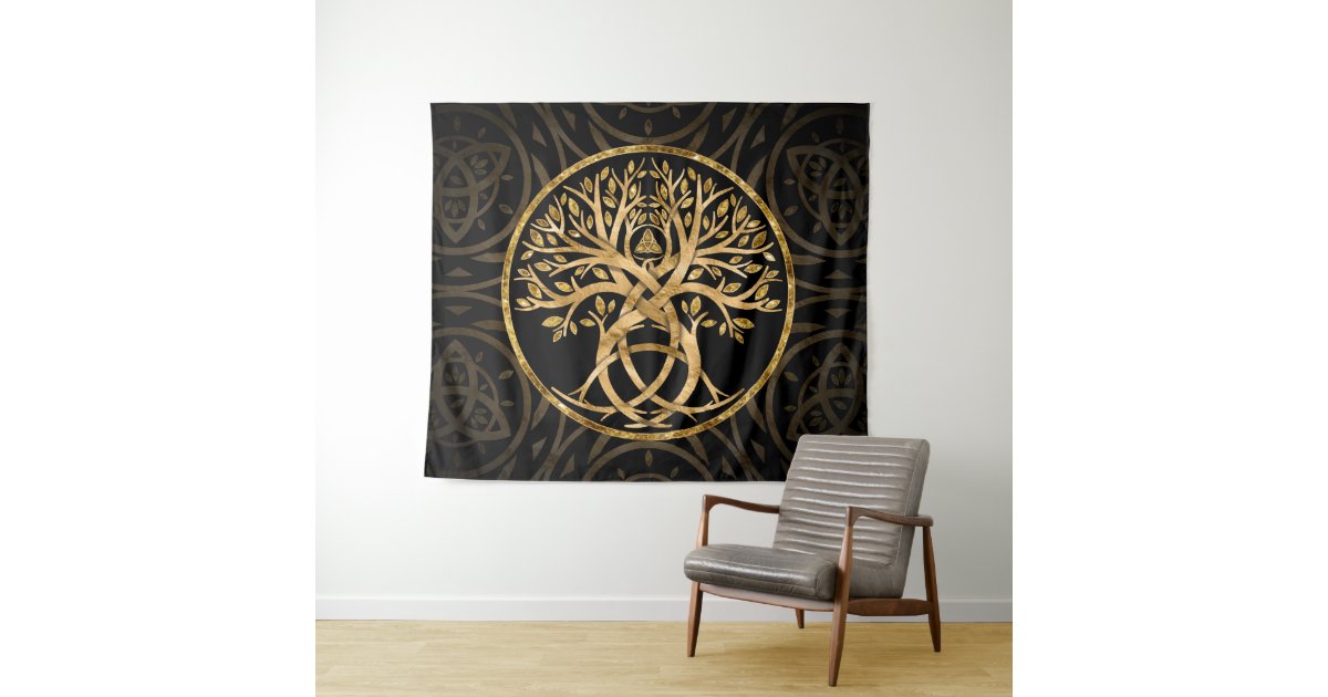 Triquetra Tree of life Tapestry | Zazzle