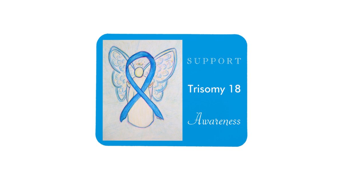 Trisomy 18 Awareness Ribbon Angel Magnet | Zazzle