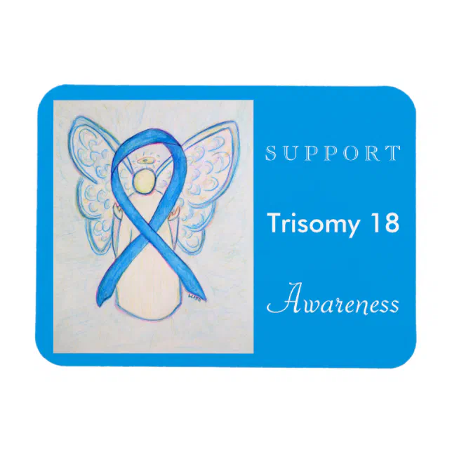 Trisomy 18 Awareness Ribbon Angel Magnet | Zazzle