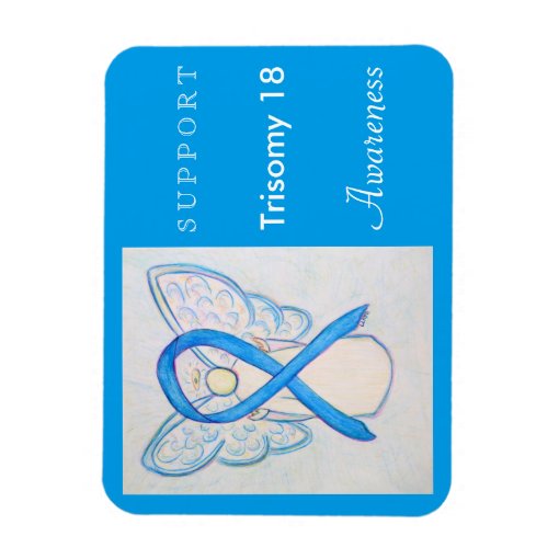 Trisomy 18 Awareness Ribbon Angel Magnet | Zazzle