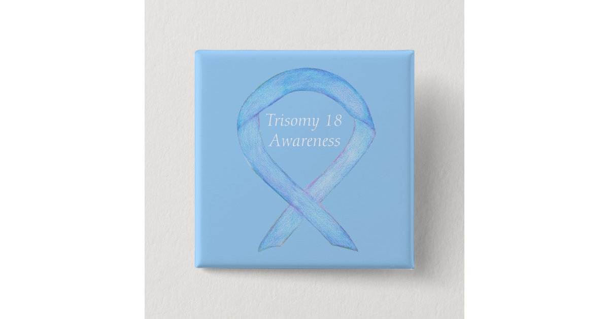 Trisomy 18 Awareness Ribbon Custom Art Pin | Zazzle.com