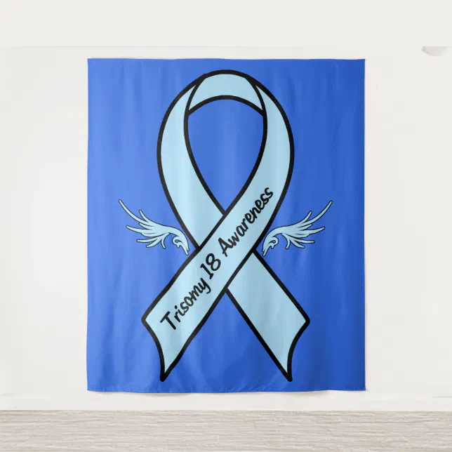 Trisomy 18 Awareness Ribbon with Wings Tapestry | Zazzle