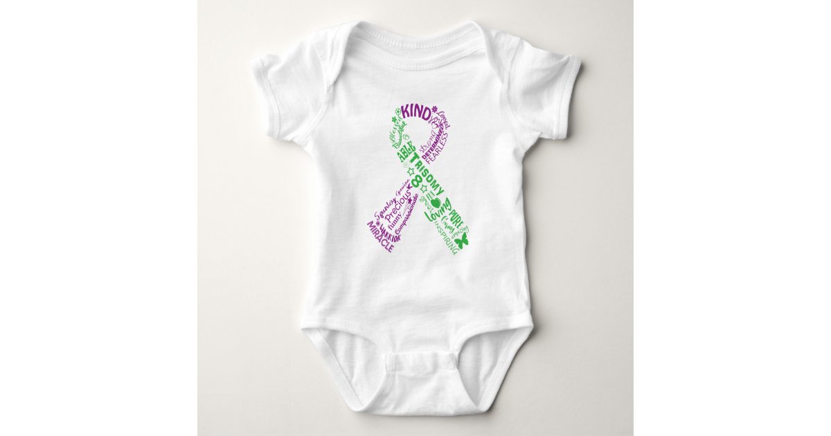 Trisomy 8 Awareness Ribbon Baby Bodysuit | Zazzle