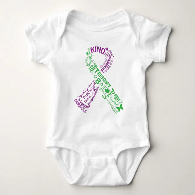 Trisomy 8 Awareness Ribbon Baby Bodysuit | Zazzle