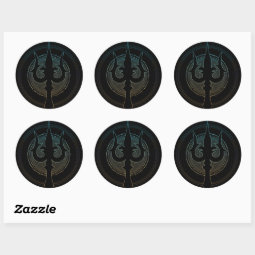 Trisula -Trident of Shiva Classic Round Sticker | Zazzle