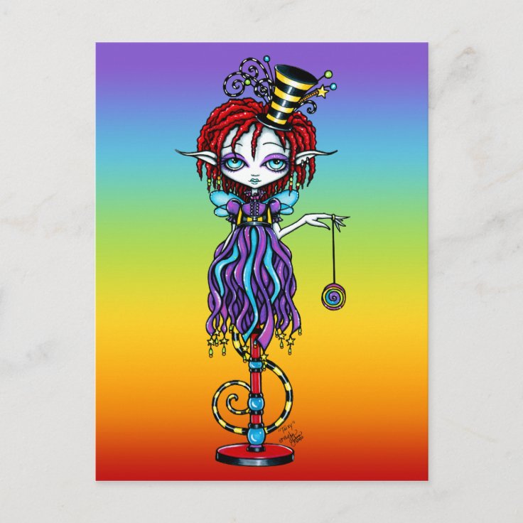 Trixy Pixie Stick Sideshow Circus Fairy Postcard | Zazzle