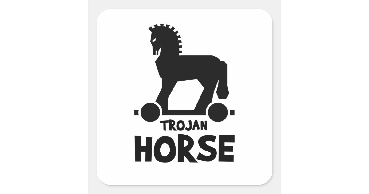 Trojan Horse Square Sticker | Zazzle
