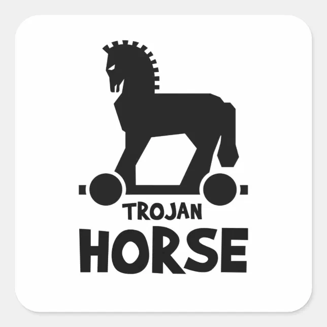 Trojan Horse Square Sticker | Zazzle