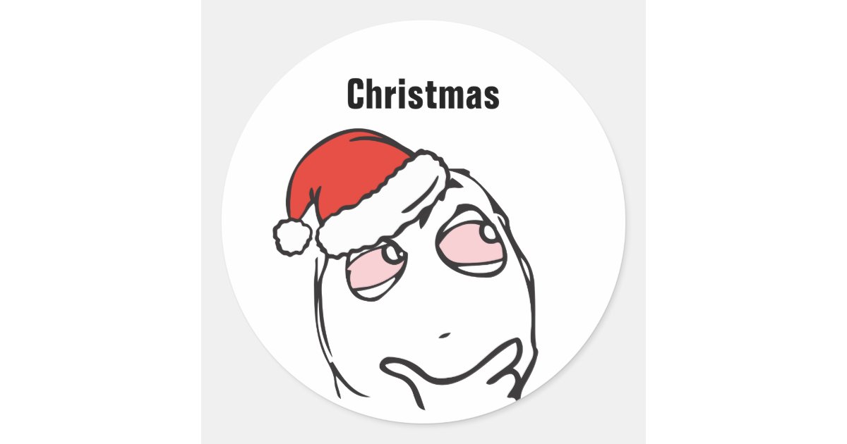 Troll Le Me Memes thinking high EDITABLE christmas Classic Round ...