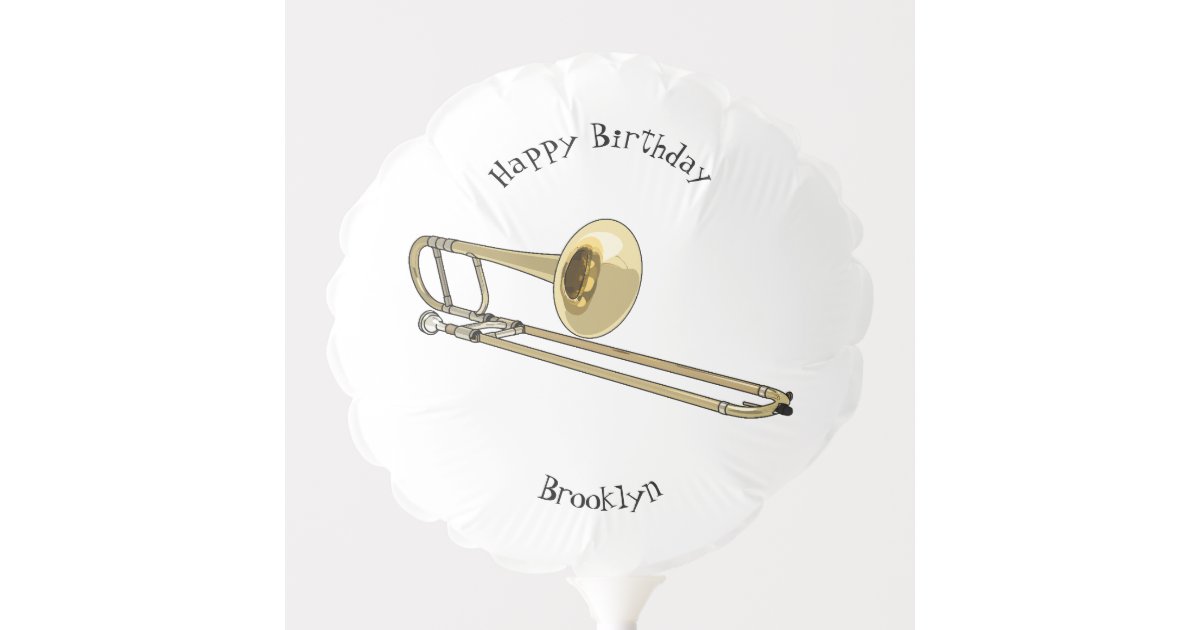 Trombone cartoon illustration balloon | Zazzle