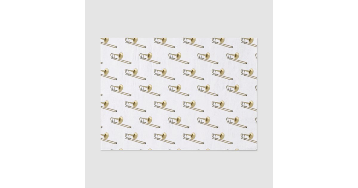 Trombone cartoon illustration tissue paper | Zazzle