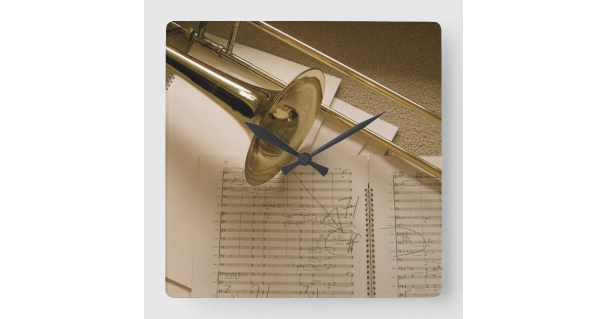 Trombone clock | Zazzle