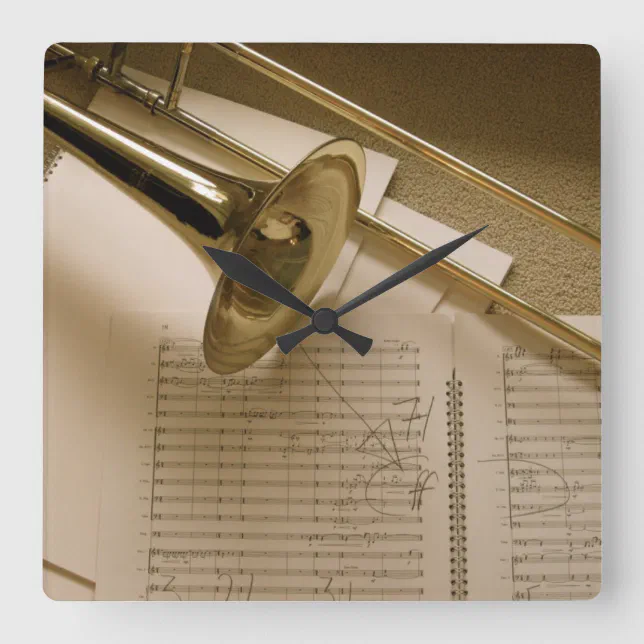 Trombone clock | Zazzle