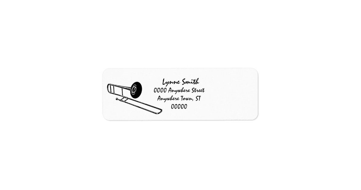 Trombone"Drawing" Label | Zazzle