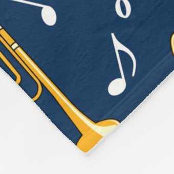 Trombone Music Notes Pattern Fleece Blanket | Zazzle