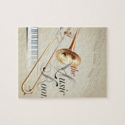 Trombone Music Room Jigsaw Puzzle | Zazzle