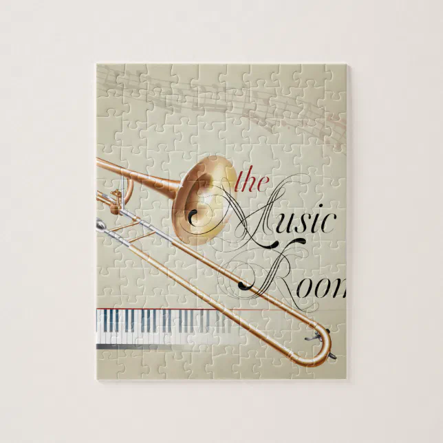 Trombone Music Room Jigsaw Puzzle | Zazzle