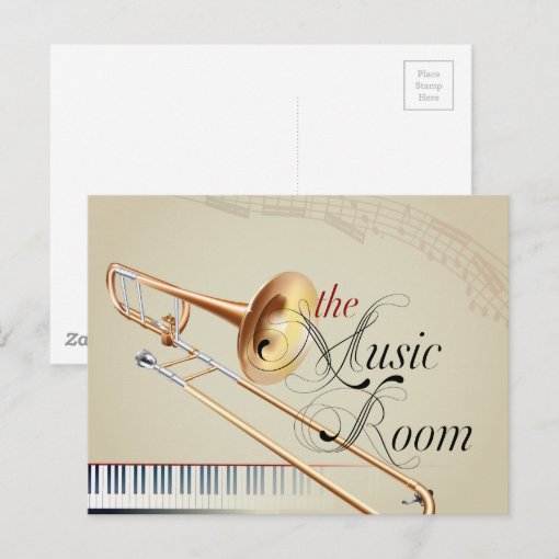Trombone Music Room Postcard | Zazzle