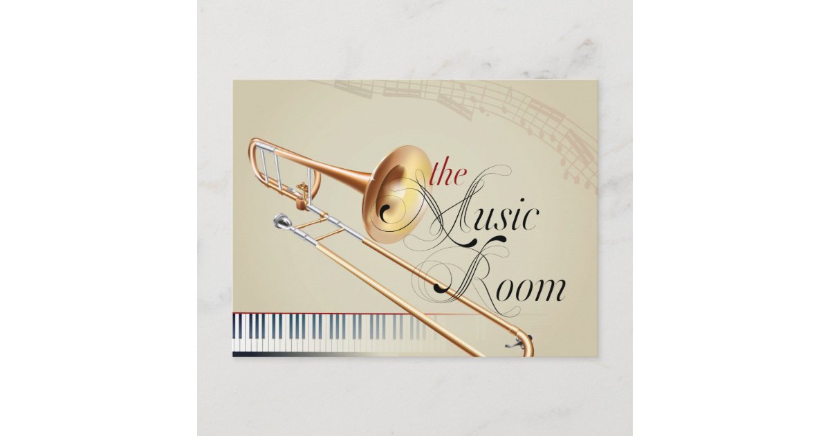 Trombone Music Room Postcard | Zazzle