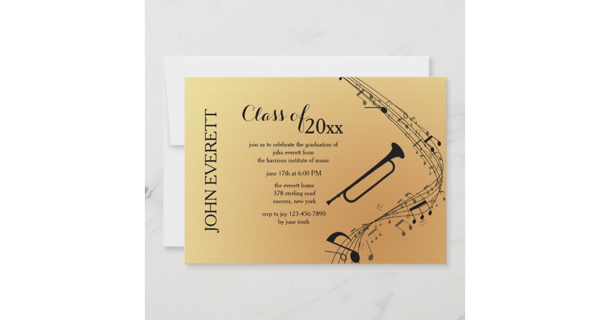 Trombone Musical Instrument Invitation | Zazzle