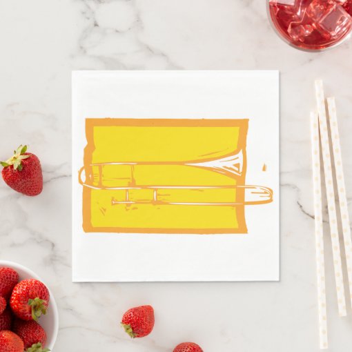 Trombone Paper Napkins | Zazzle