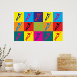 Trombone Pop Art Poster | Zazzle